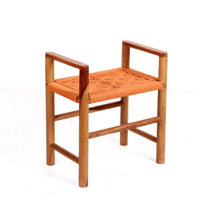 Sheesham wood weaved stool - Home Goods - by Classical Factory | Pietra